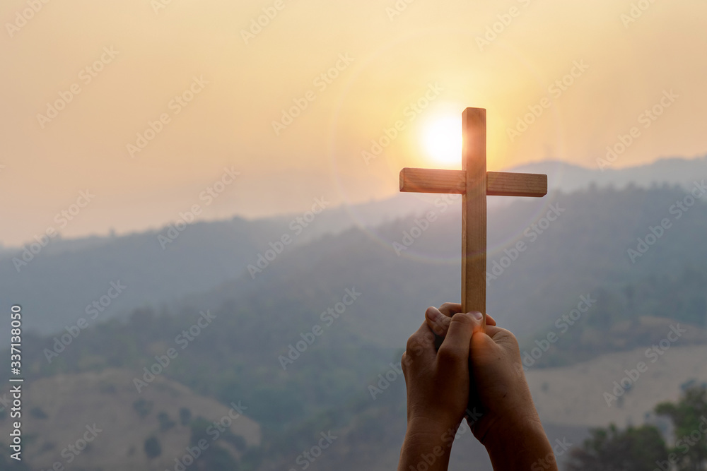 Christian, Christianity, Religion copy space background. Human hand ...