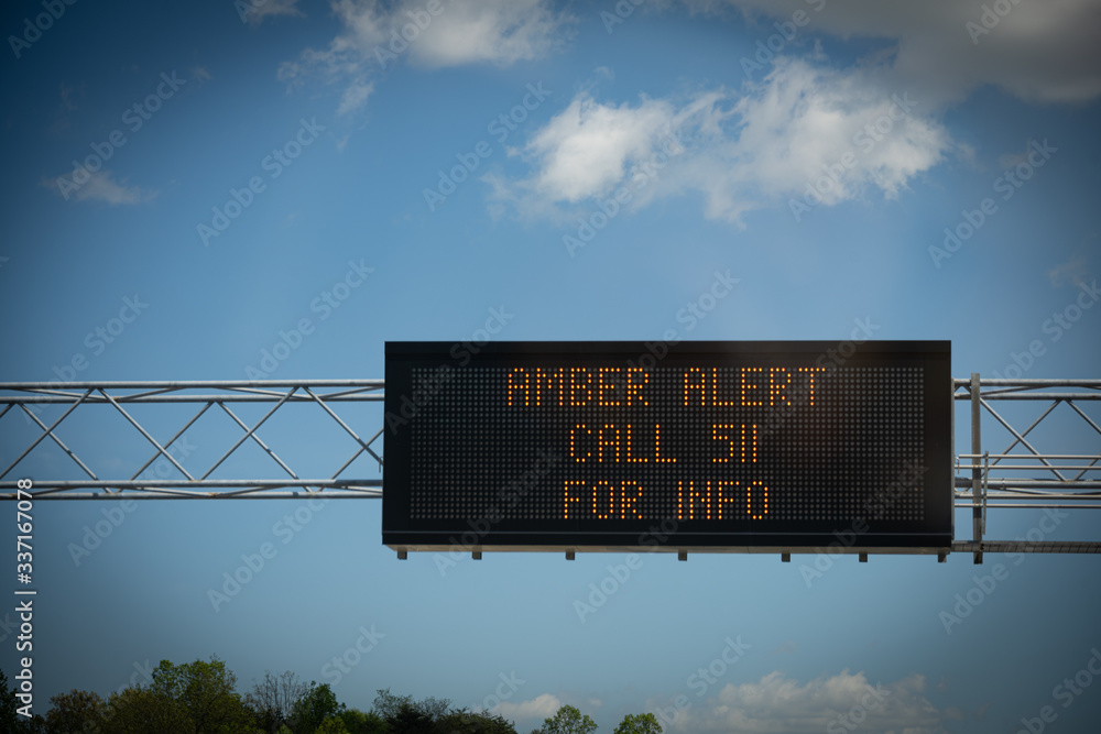 "Amber Alert" Digital Highway Sign Stock Photo | Adobe Stock