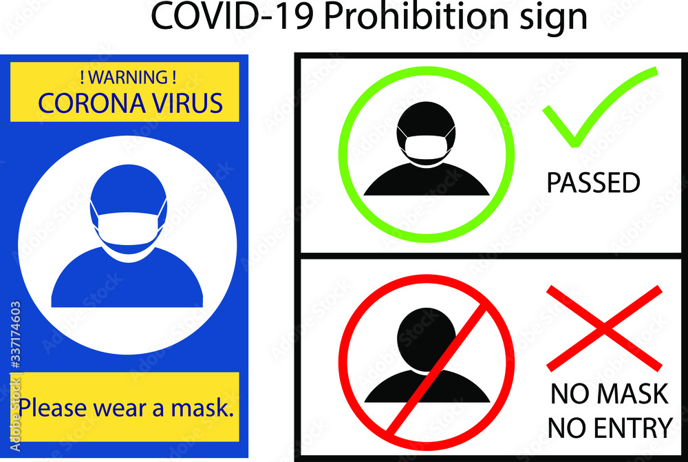 Mandatory wearing masks sign. Symbol indicating that wearing a mask ...