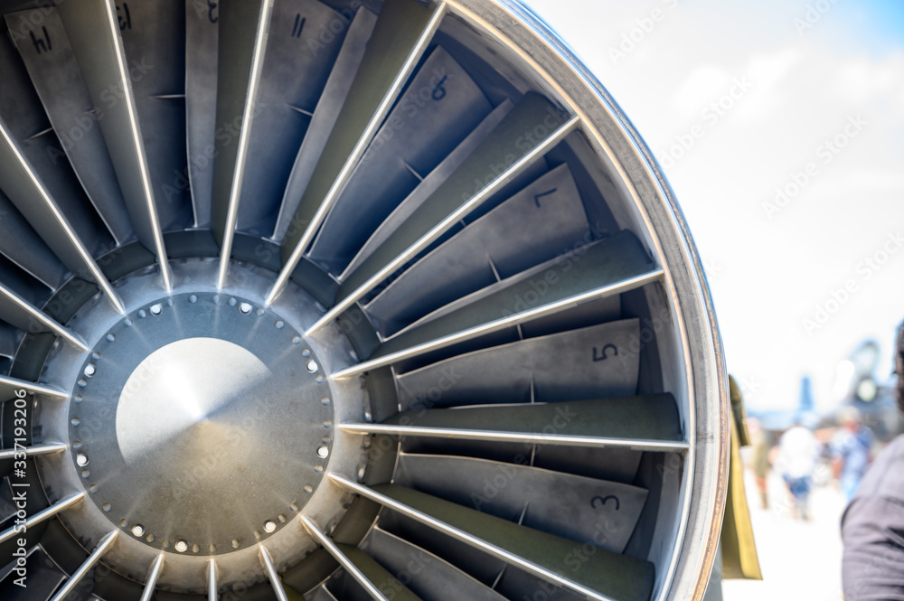 Foto de Fighter jet engine on display at airshow do Stock | Adobe Stock