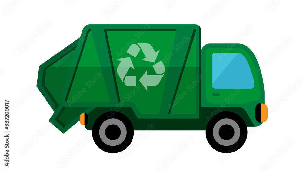 garbage truck isolated on white background, clip art of recycle truck ...
