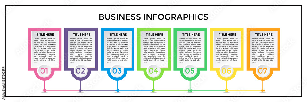 Business Infographics presentation template with steps or options. Used ...