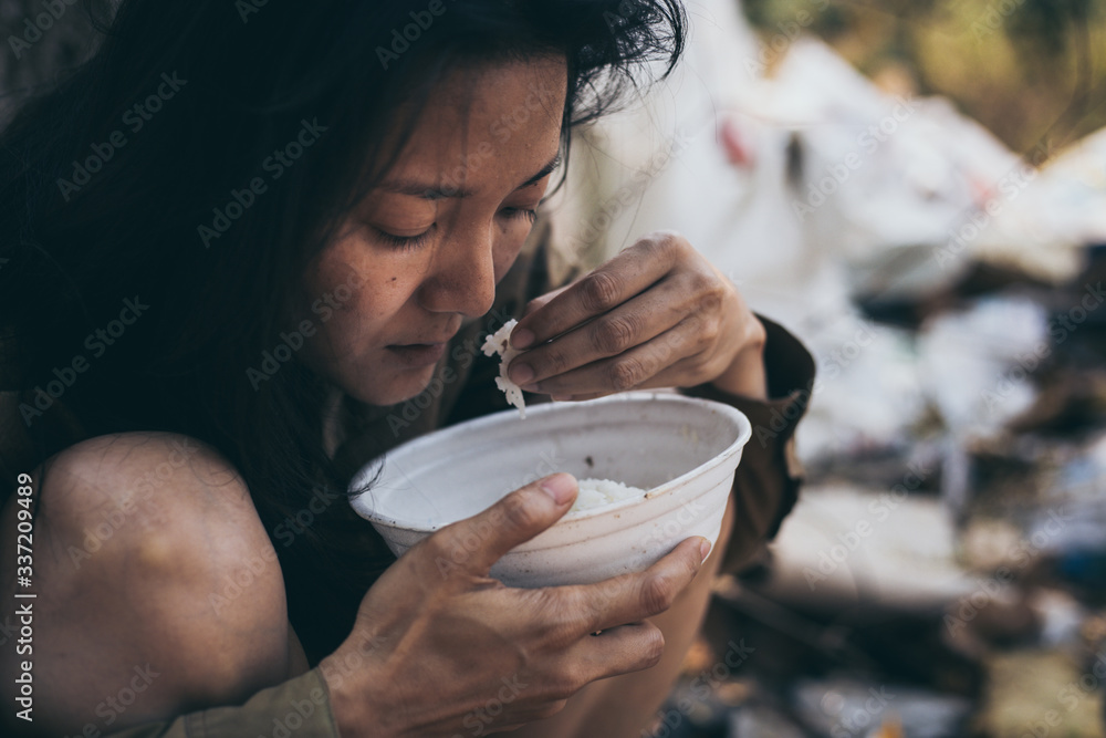 poor people or beggar begging you for help sitting at dirty slum ...