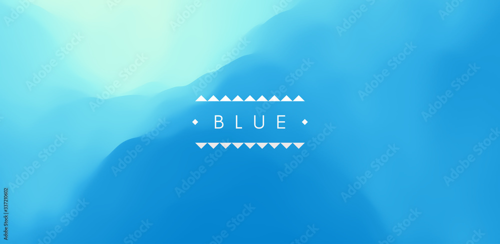 Blue abstract background. Realistic landscape with waves. Cover design ...