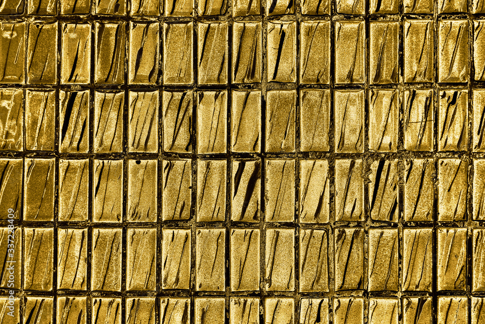 Gold brick pattern Stock Photo | Adobe Stock