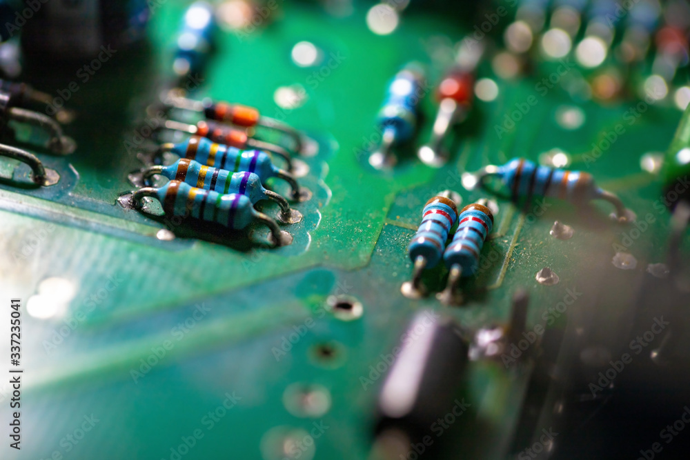Electronic circuit board, Resistor, used for wallpaper, used as ...
