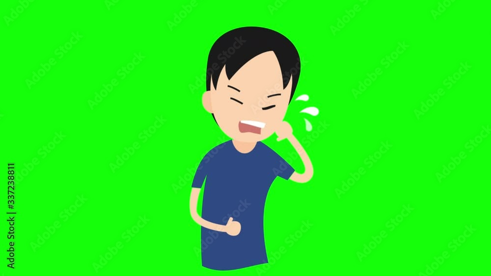 Animation the man cartoon is dry cough for Coronavirus, Covid-19 or ...