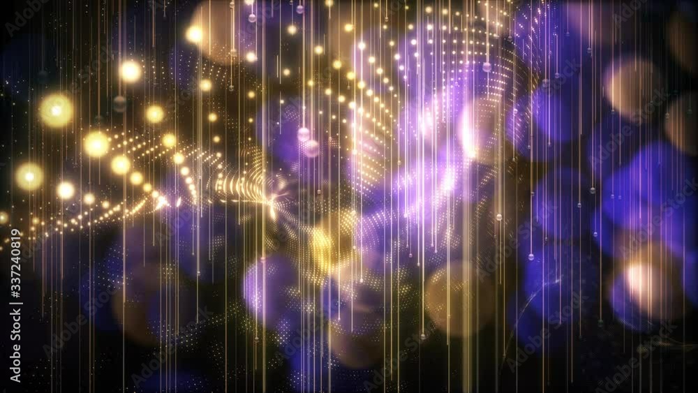 Bright Elegant Glowing Gold Array Landscape Looping Background with ...