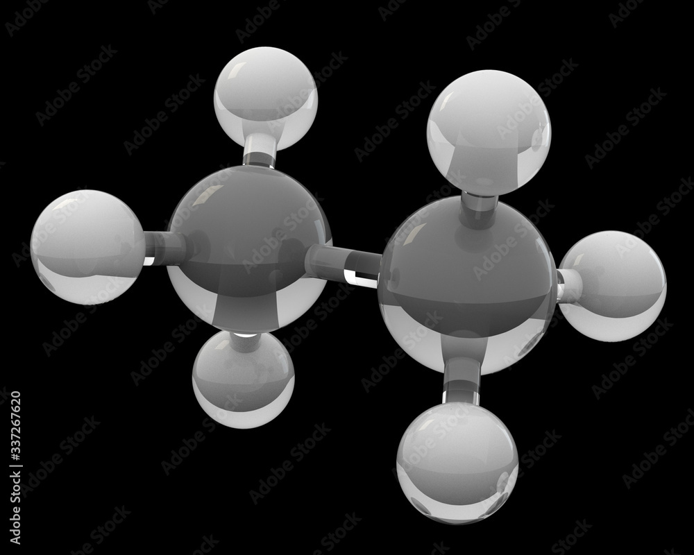 3d chemical structure ethane molecule Stock Illustration | Adobe Stock