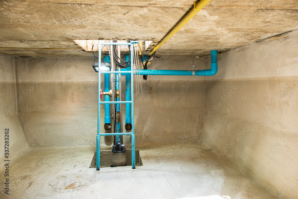 inside of underground water tank, confined space Stock Photo | Adobe Stock