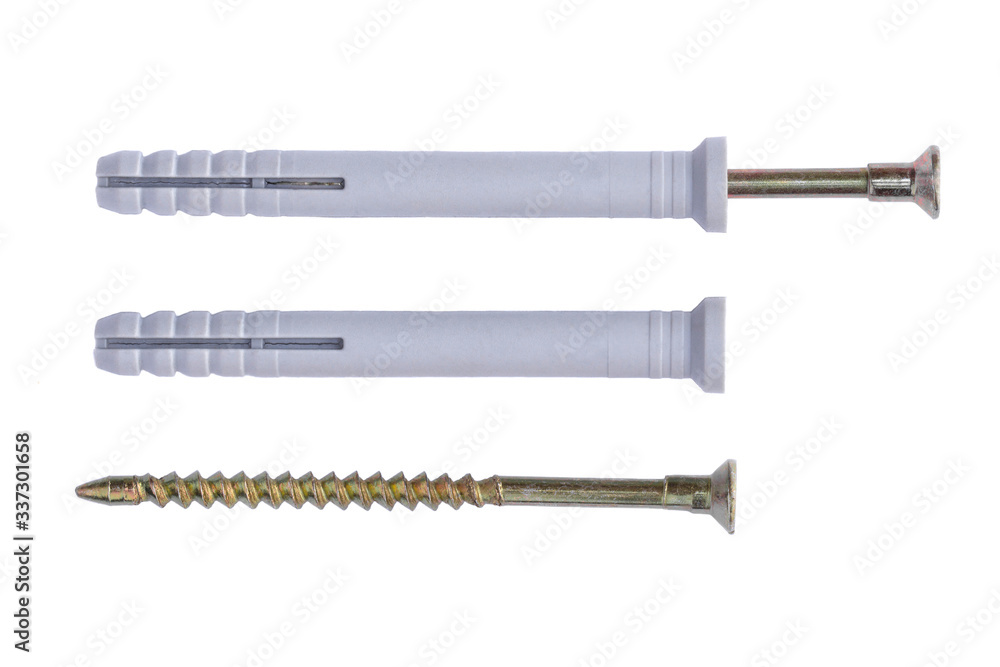 Fixing expansion dowel with polypropylene spacer. Plastic dowel with ...