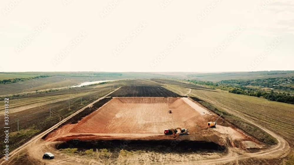 Engineering , construction innovations, Aerial view of the rainwater ...