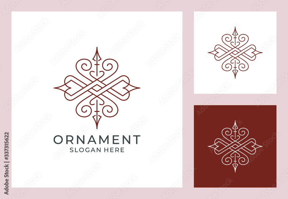 ornament logo design in line art style Stock Vector | Adobe Stock