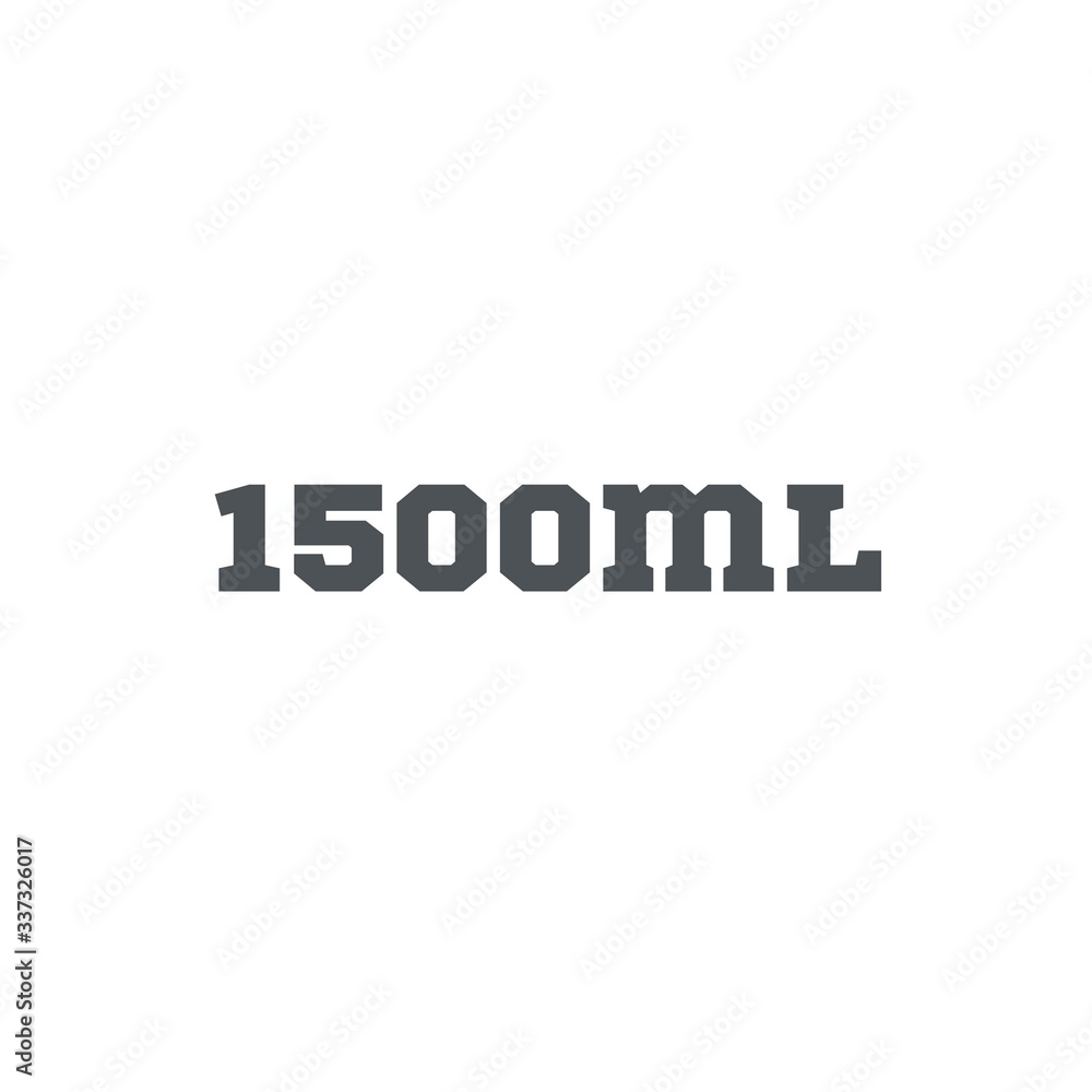 Liter l sign (mark) estimated volumes 1500 milliliters (ml) Vect Stock ...