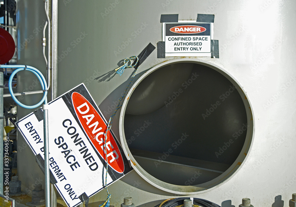 Opening to confined space in vessel Stock Photo | Adobe Stock