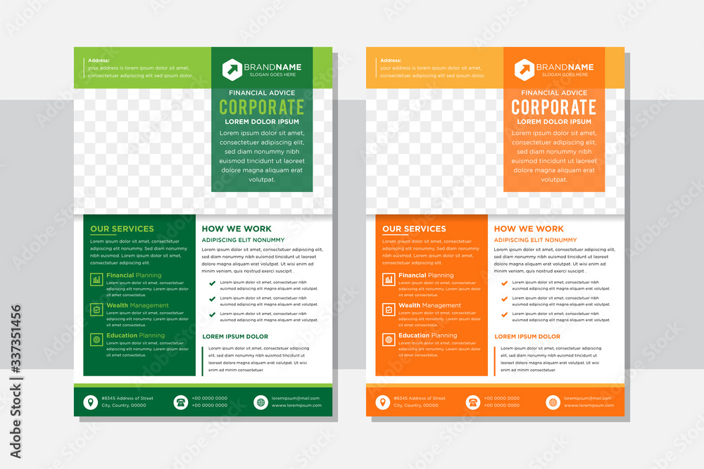 cover of a financial advice modern business brochure layout or flyer ...