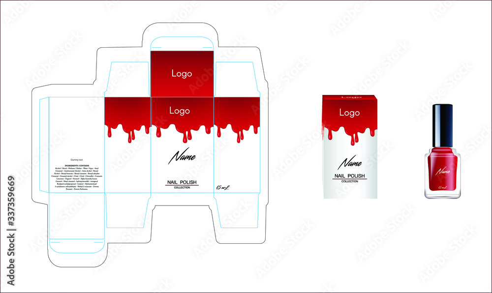 Packaging design, luxury nail polish template and mock up box for your ...
