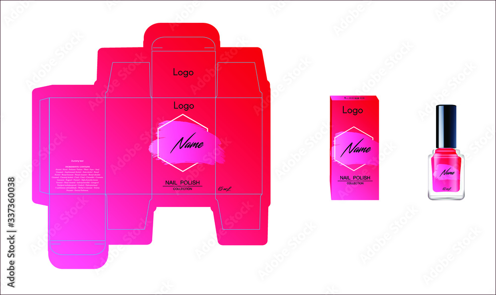 Packaging design, luxury nail polish template and mock up box for your ...