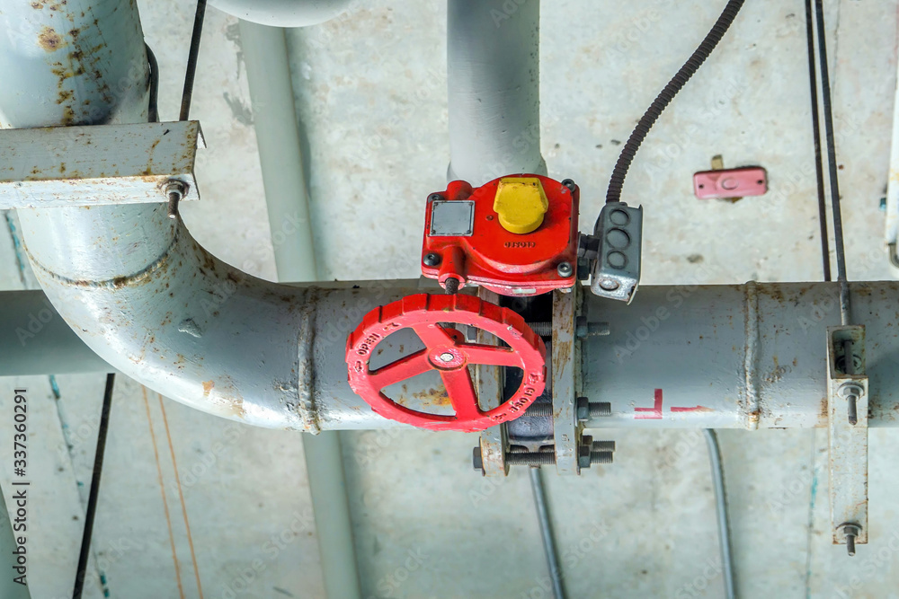 Installation of water pipes in the building.Water pipe system. Pumping ...