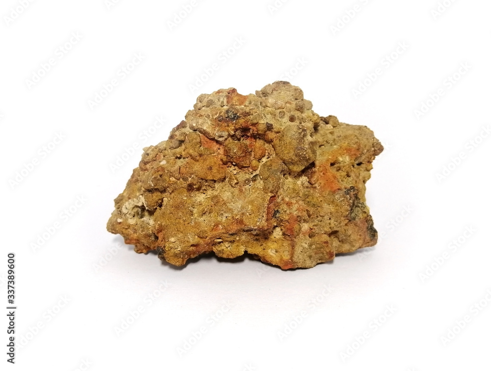 Laterite stone on white background. Laterite is a soil and rock type ...