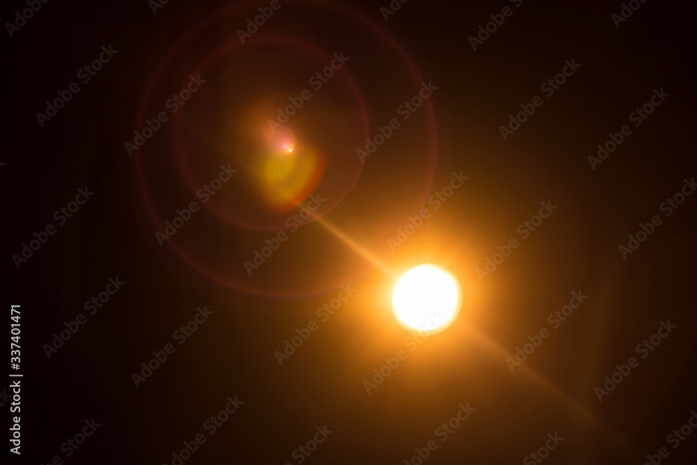 Retro Lomography camera lens flare effect on a black background from a ...