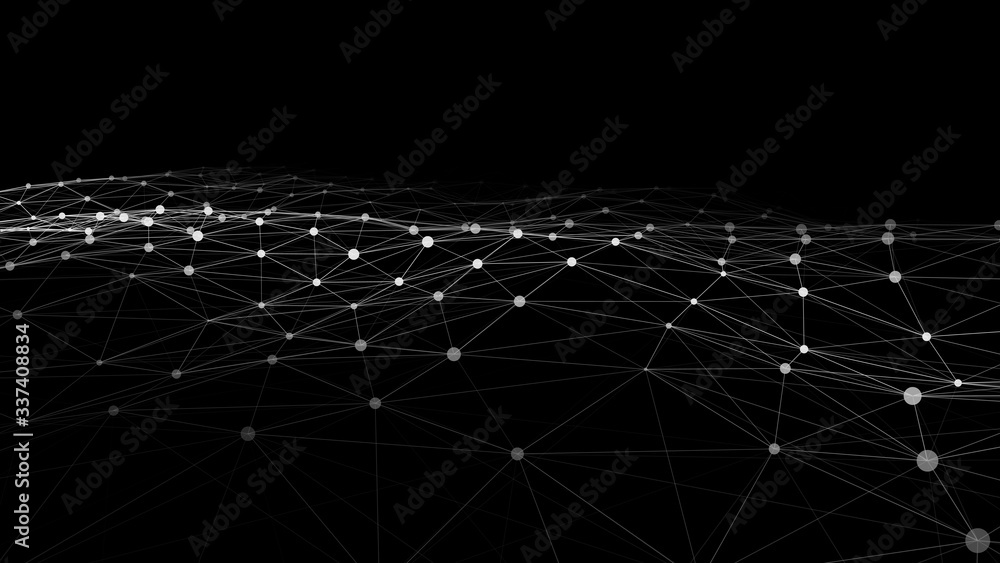 Network connection structure. Big data digital dark background. Science ...