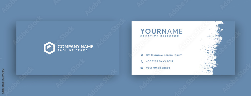 faded denim business card design template. flat simple and modern ...
