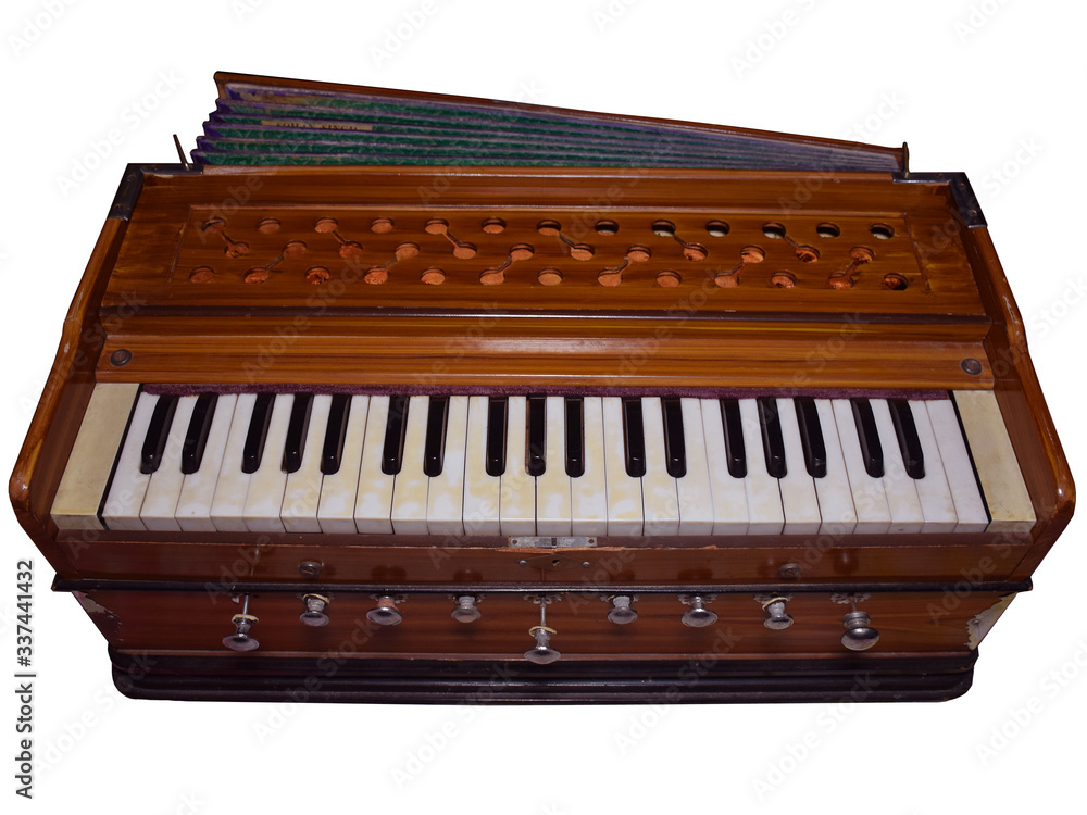 Musical Instrument Harmonium isolated in white background Stock Photo ...
