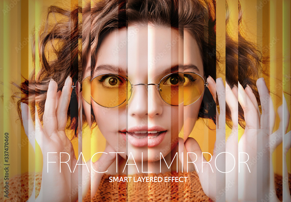 Fractal Mirror Overlay Effect Mockup Stock Template | Adobe Stock