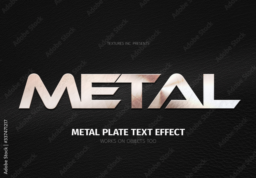 Metal Plate Text Effect Mockup Stock Template | Adobe Stock