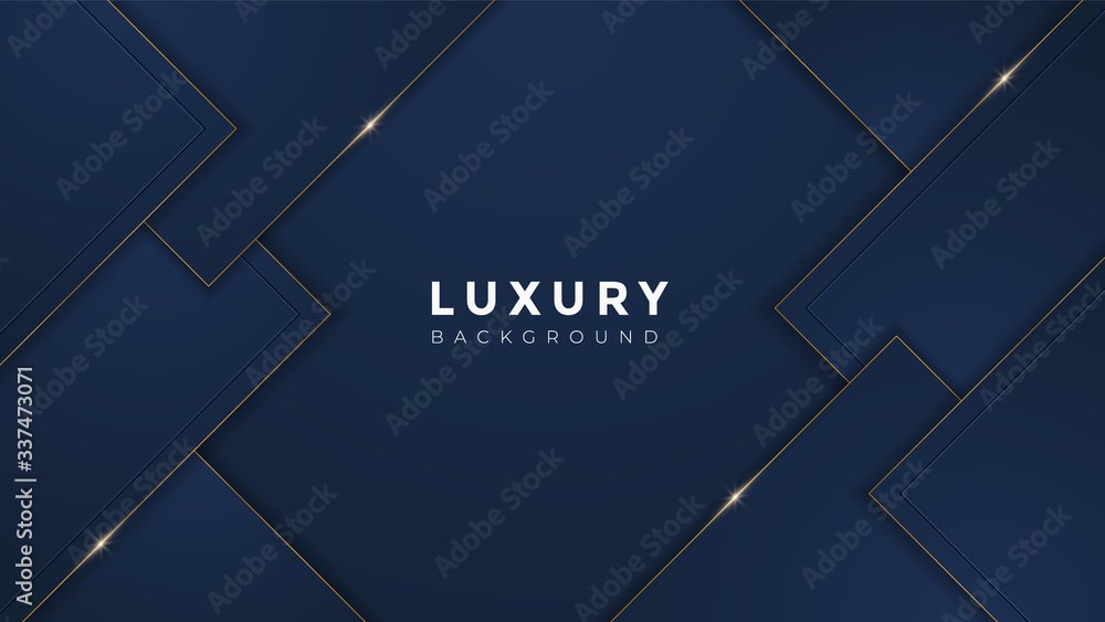 Abstract royal blue luxury background with golden shiny borders. Vector ...