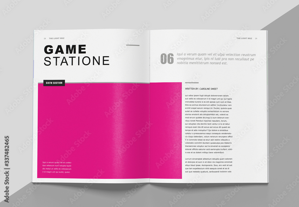 Pink and Black Magazine Layout Stock Template | Adobe Stock
