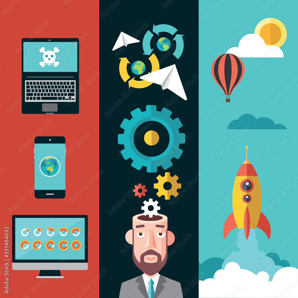 Elementos infográficos sobre emprendimiento y negocios en formato ...