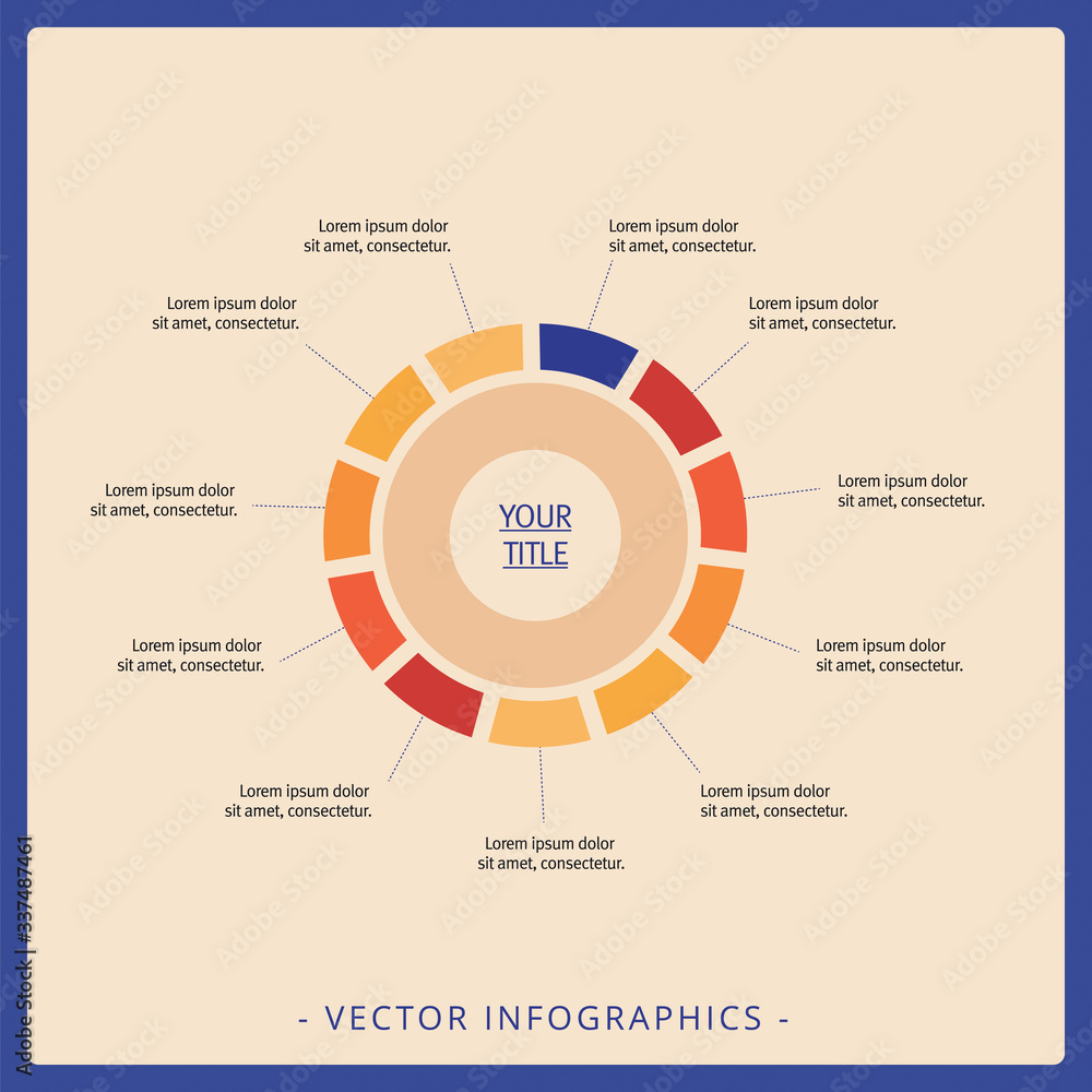 Editable template of circle diagram with title and sample text ...