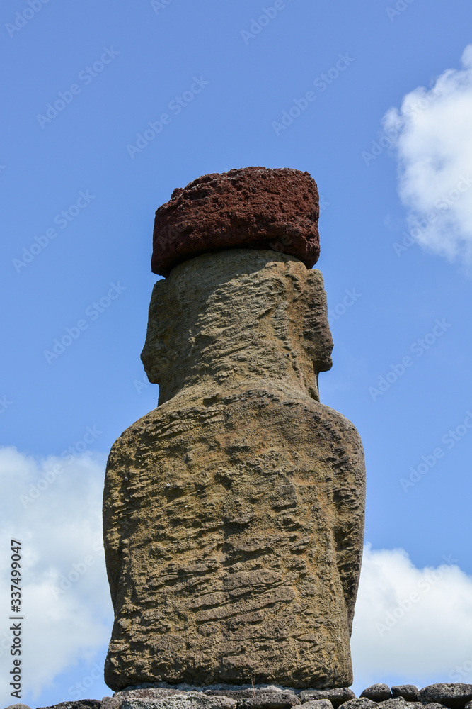 Details of Ancient maoi statues at Tongariki, largest collection of ...