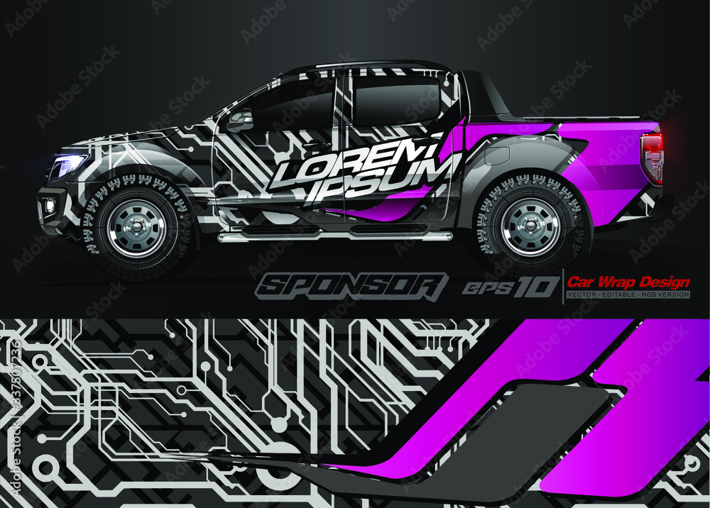 car background design for vehicle vinyl wrap Stock Vector | Adobe Stock