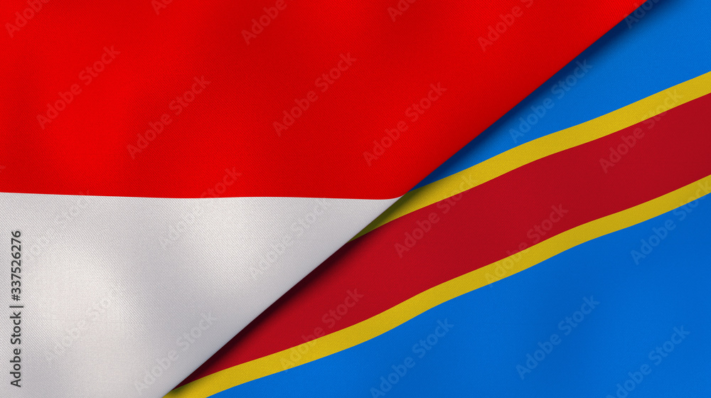 The flags of Indonesia and DR Congo. News, reportage, business ...