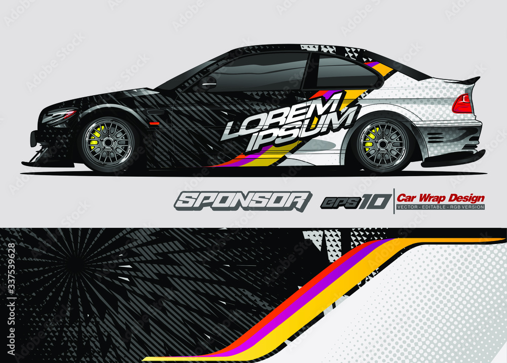 vehicle graphic kit vector. Modern abstract background for car wrap ...