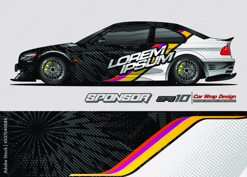 vehicle graphic kit vector. Modern abstract background for car wrap ...