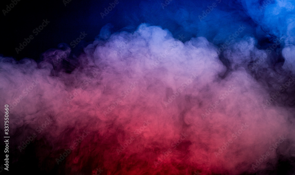 Red smoke and blue smoke black scene Stock Photo | Adobe Stock