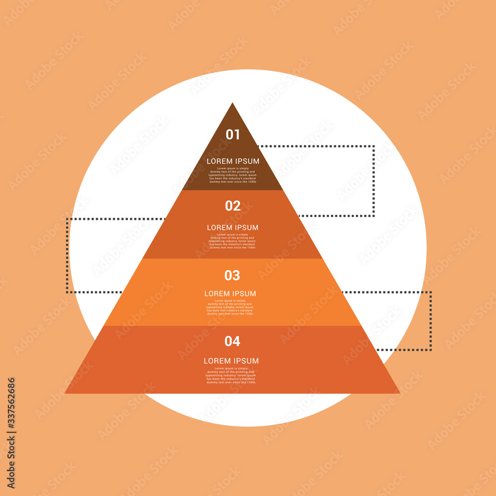 Triangle pyramid chart infographic flat vector diagram for ...