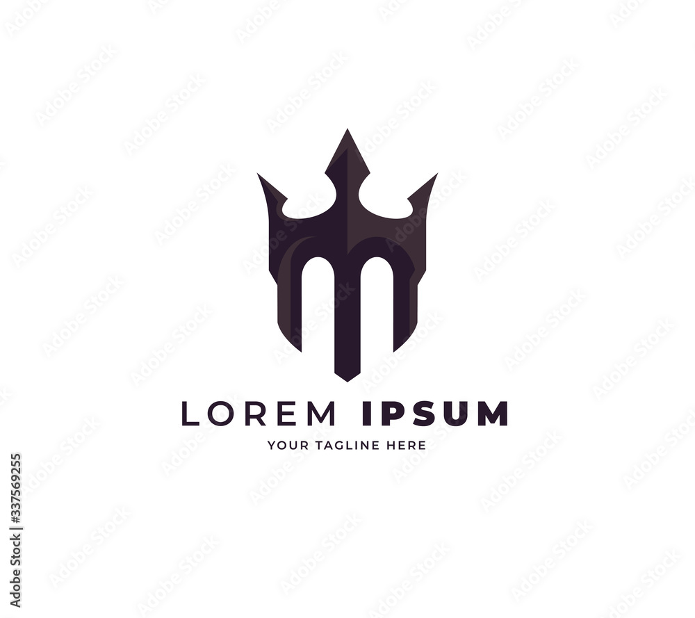 castle logo design vector. initial M logo template Stock Vector | Adobe ...