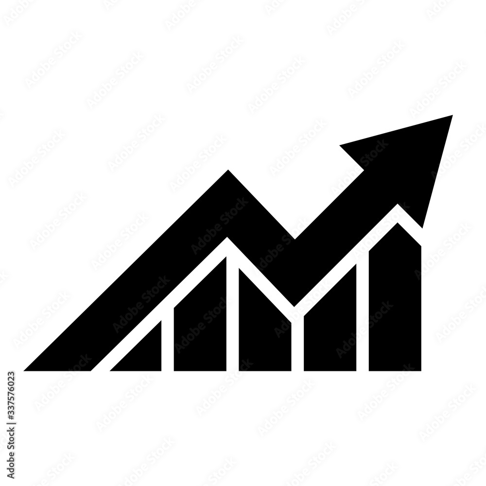 stock market growth chart in black and white Stock Vector | Adobe Stock