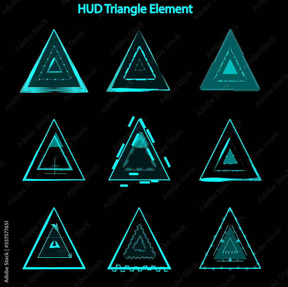 Set of hud triangle elements,Futuristic Sci Fi Modern User Interface ...