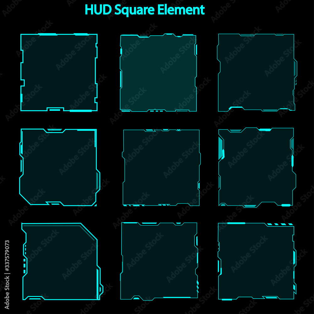 Set of hud square elements,Futuristic Sci Fi Modern User Interface Set ...