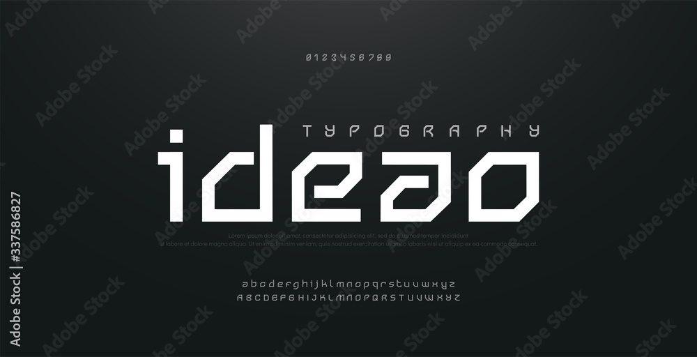 Abstract modern urban alphabet fonts. Typography sport, technology ...