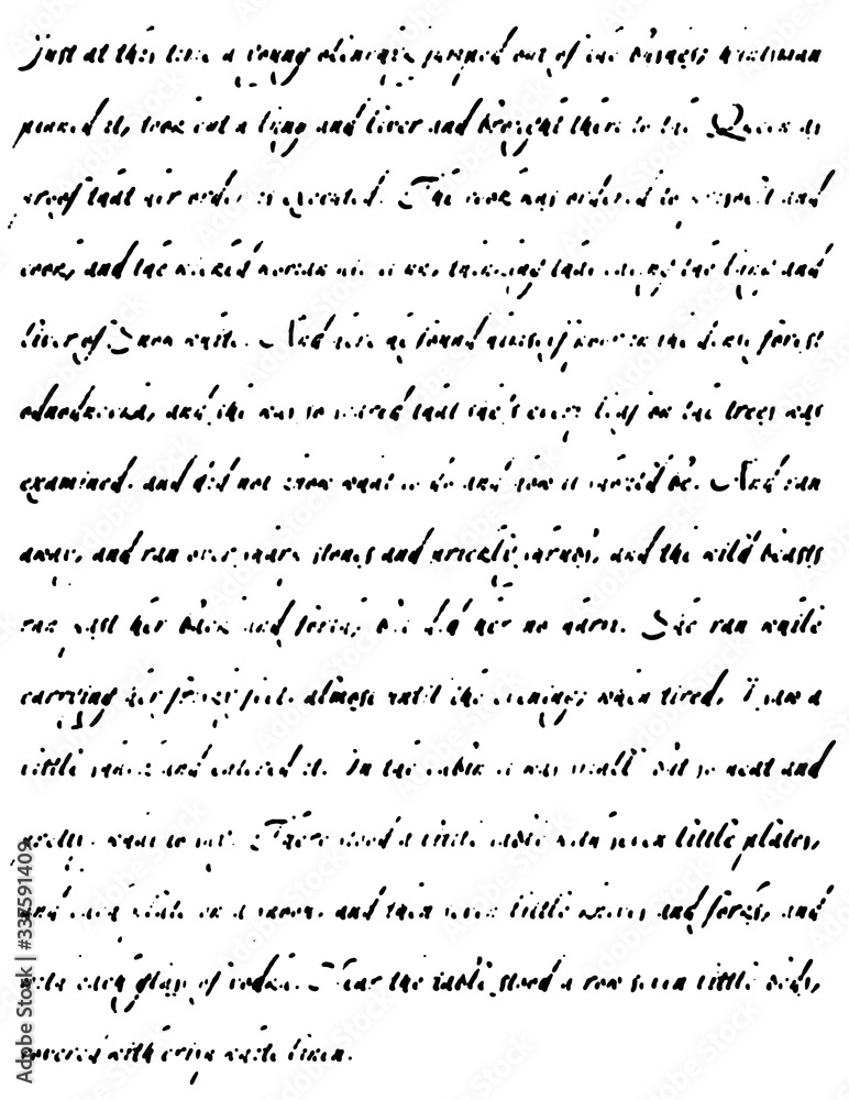 Bold blurred handwriting pattern. Vintage book page template. Black ...