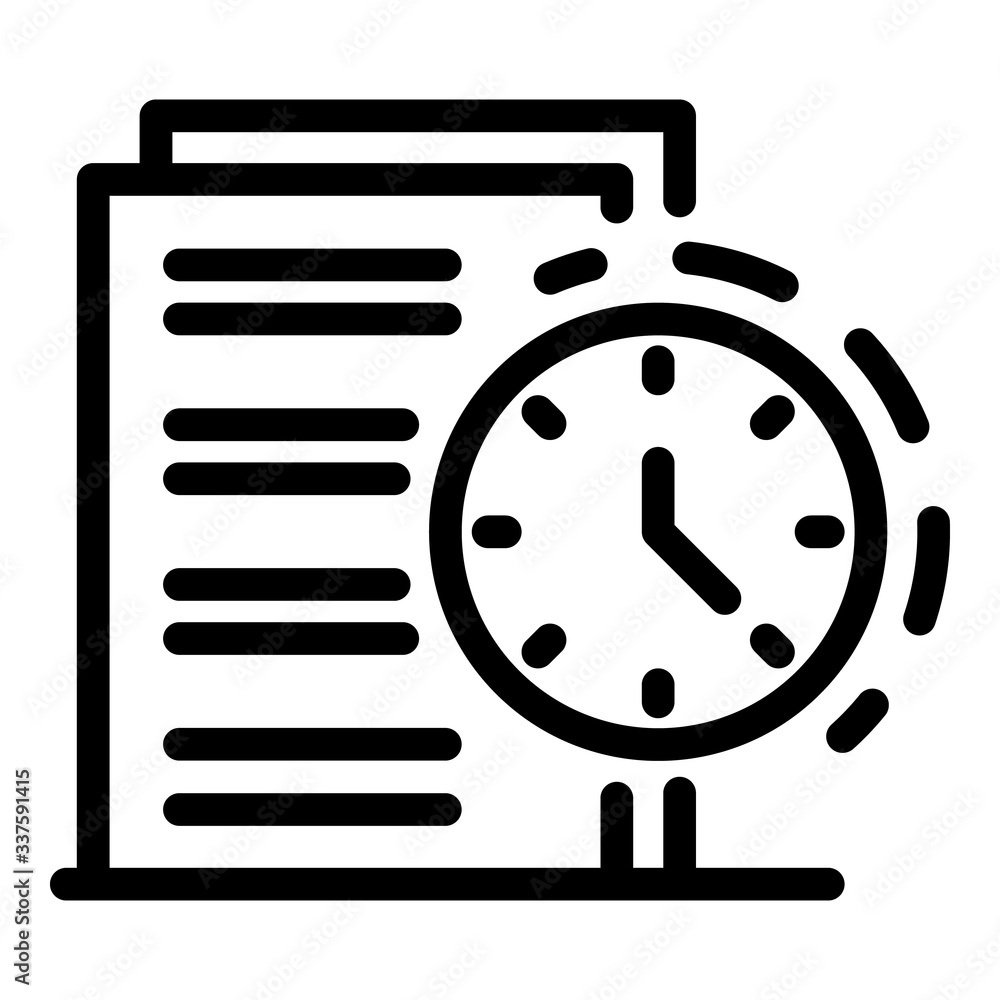 Full time graphic icon. Outline full time graphic vector icon for web ...