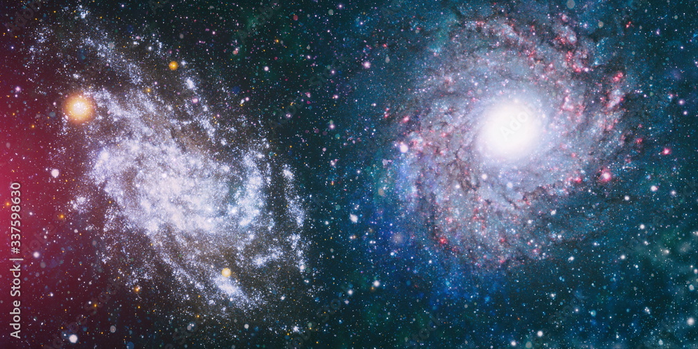 Planets, stars and galaxies in outer space showing the beauty of space ...