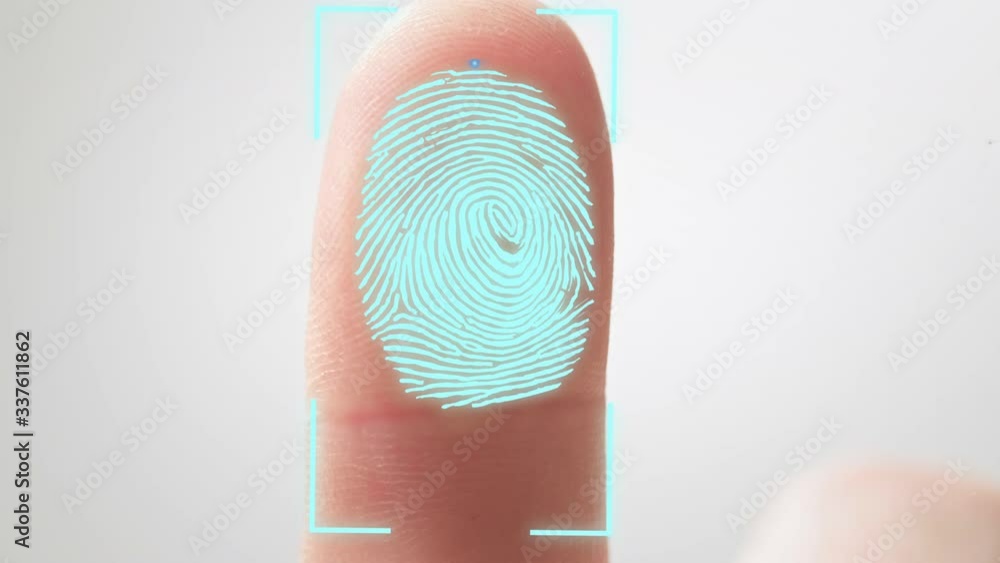 Shopping by finger Touch. ID Fingerprint scan Access icon. Touch screen ...